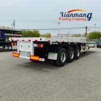 China High Efficiency Shipping Container Semi-Trailer Blue 30-80 Tons 2 3 4 Axles Flatbed Semi Trailer for sale