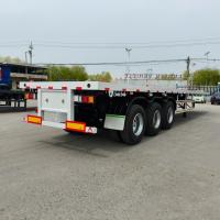 China High Efficiency Shipping Container Semi-Trailer Blue 30-80 Tons 2 3 4 Axles Flatbed Semi Trailer for sale