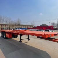 China Custom 3 Axles 4 Axles 40ft 48ft 53ft 60ft Shipping Container Flatbed Semi Trailer For Rwanda And Tanzania for sale