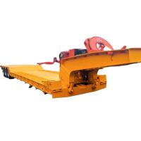China 3 Axle 80ton Detachable Gooseneck Lowbed Semi Trailer Heavy Duty Lowboy Trailer For Ghana for sale