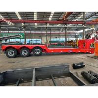 China Heavy Duty Tri Axle Lowboy Trailers For Sale , Detachable Gooseneck Lowbed Drop Deck Semi Trailer For Cameroon for sale