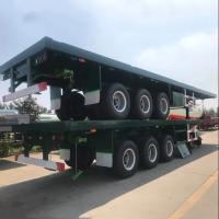 China Customizable 3 Axle 40 Ft Semi Truck Trailer Flatbed Container Semi Trailer With Headboard for sale