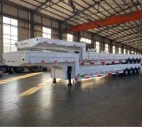 China Gooseneck Detachable 4 Axle Low Bed Trailer , Lowboy Semi Trailer For Sale Mozambique for sale
