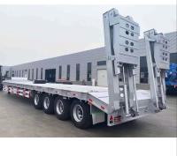 China Gooseneck Detachable 4 Axle Low Bed Trailer , Lowboy Semi Trailer For Sale Mozambique for sale