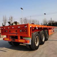 China Customizable 3  4 Axel 12.5M 40ft Flatbed Semi Trailer Container Flatbed Car Hauler For Sale for sale