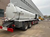 China HOWO Heavy Duty 6 Wheels Sewage Truck 10CBM Tank Volume Red Color Left Hand Driving for sale