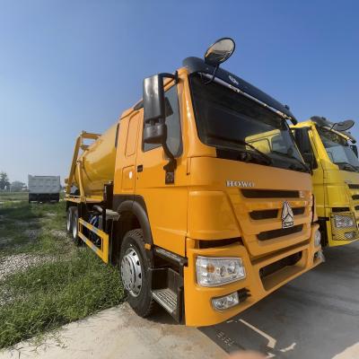 China HOWO HEAVY DUTY 6 WHEELS SEWAGE TRUCK 10/13 CBM WASTE DISPOSAL WITH PRESSURE DISCHARGE FUNCTION AND 12TONS CURB WEIGHT for sale