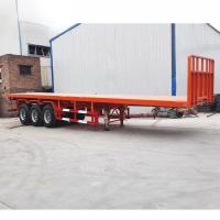 China New 3-Axle 12-Tire Flat Plate Semi-Trailer For Sale With Carrying Capacity Of 30-60 Tons Of 40-Foot Container for sale