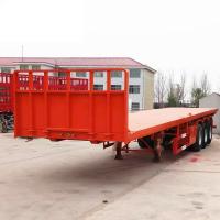 China New 3-Axle 12-Tire Flat Plate Semi-Trailer For Sale With Carrying Capacity Of 30-60 Tons Of 40-Foot Container for sale
