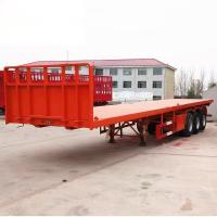 China New 3-Axle 12-Tire Flat Plate Semi-Trailer For Sale With Carrying Capacity Of 30-60 Tons Of 40-Foot Container for sale