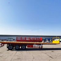 China 3-Axis / 4-Axis / 5-Axis 40-Foot Carbon Steel Aluminum Container Transport Flat Plate Semi-Trailer Original Tires (12R20) for sale