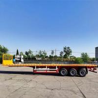 China 3-Axis / 4-Axis / 5-Axis 40-Foot Carbon Steel Aluminum Container Transport Flat Plate Semi-Trailer Original Tires (12R20) for sale