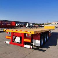 China 3-Axis / 4-Axis / 5-Axis 40-Foot Carbon Steel Aluminum Container Transport Flat Plate Semi-Trailer Original Tires (12R20) for sale