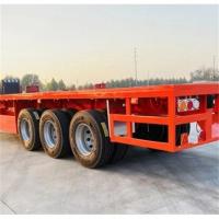 China 3 Axles Custom 2 4 5 6 Axles 40 Ft 12.00R20 Tire Container Transport Flatbed Semi-Trailer with Max Payload 30ton for sale