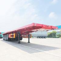 China 12500*2500*1600 MM Steel Plate Flat Container Semi-Trailer with 3/4-Axis and Customizable Air Suspension Steel Suspension for sale