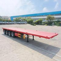 China 12500*2500*1600 MM Steel Plate Flat Container Semi-Trailer with 3/4-Axis and Customizable Air Suspension Steel Suspension for sale