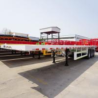 China 12500*2500*1600 MM Steel Plate Flat Container Semi-Trailer with 3/4-Axis and Customizable Air Suspension Steel Suspension for sale