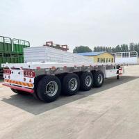 China 12500*2500*1600 MM Steel Plate Flat Container Semi-Trailer with 3/4-Axis and Customizable Air Suspension Steel Suspension for sale