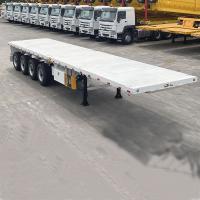 China 12500*2500*1600 MM Steel Plate Flat Container Semi-Trailer with 3/4-Axis and Customizable Air Suspension Steel Suspension for sale