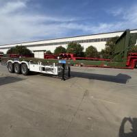 China New 40FT Three-axle 12-tire Flatbed Semi-trailer With Anti-lock Braking System For Container And Cargo Transportation for sale