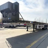 China New 40FT Three-axle 12-tire Flatbed Semi-trailer With Anti-lock Braking System For Container And Cargo Transportation for sale