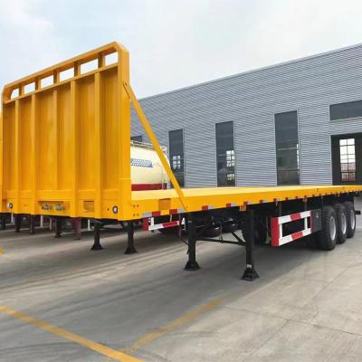 China 20/40/45 Feet 3 Bearing High Capacity Container Plate Semi-Trailer for Max Payload 30ton for sale