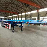 China 20/40/45 Feet 3 Bearing High Capacity Container Plate Semi-Trailer for Max Payload 30ton for sale
