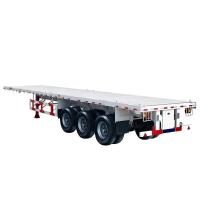 China Hot 20 Feet 40 Feet Container Transport 3-Axis Flat Plate Semi-Trailer with 12.5*2.5*1.55m 12r22.5 Customized for sale