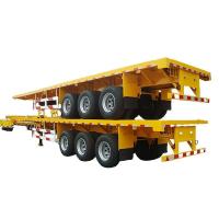 China Hot 20 Feet 40 Feet Container Transport 3-Axis Flat Plate Semi-Trailer with 12.5*2.5*1.55m 12r22.5 Customized for sale