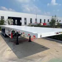 China Hot 20 Feet 40 Feet Container Transport 3-Axis Flat Plate Semi-Trailer with 12.5*2.5*1.55m 12r22.5 Customized for sale