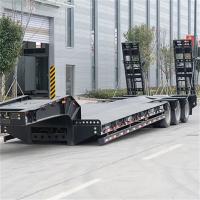 China 4/5/6mm Thick Lattice Board Bottom Platform 3/4 Axle 12.00R20 Tire 40 Tons 60 Tons 80 Tons 100 Tons Low Bed Plate Semi-Trailer for sale