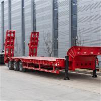 China 4/5/6mm Thick Lattice Board Bottom Platform 3/4 Axle 12.00R20 Tire 40 Tons 60 Tons 80 Tons 100 Tons Low Bed Plate Semi-Trailer for sale