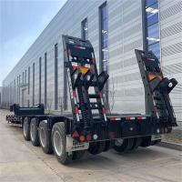 China 4/5/6mm Thick Lattice Board Bottom Platform 3/4 Axle 12.00R20 Tire 40 Tons 60 Tons 80 Tons 100 Tons Low Bed Plate Semi-Trailer for sale