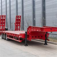 China 4/5/6mm Thick Lattice Board Bottom Platform 3/4 Axle 12.00R20 Tire 40 Tons 60 Tons 80 Tons 100 Tons Low Bed Plate Semi-Trailer for sale
