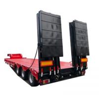China Customizable 2-Axis 40t Automatic Ramp Low Bed Trailer for Heavy Duty Transport for sale