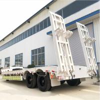 China Customizable 2-Axis 40t Automatic Ramp Low Bed Trailer for Heavy Duty Transport for sale