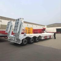 China Low Bed Semi-Trailer with 3 Axis Hydraulic Ladder and Automatic Ramps 40T-100T Load Capacity in South Africa for sale