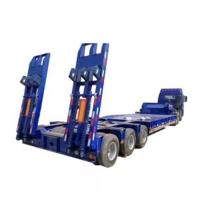 China Low Bed Semi-Trailer with 3 Axis Hydraulic Ladder and Automatic Ramps 40T-100T Load Capacity in South Africa for sale