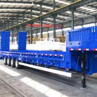 China 4 Axles 80T Heavy Duty Lowbed Trailer With Wideners With Mechanical Suspension and Springs for sale