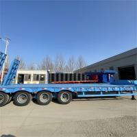 China 40-100ton Load 4 Axle Low Bed Semi-Trailer with 16 Tires and 12R20 Tire Model JOST Kingpin Bolted or Welded for sale