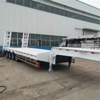 China 40-100ton Load 4 Axle Low Bed Semi-Trailer with 16 Tires and 12R20 Tire Model JOST Kingpin Bolted or Welded for sale