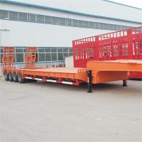 China 40-100ton Load 4 Axle Low Bed Semi-Trailer with 16 Tires and 12R20 Tire Model JOST Kingpin Bolted or Welded for sale
