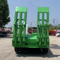 China 3-Axle 60t Dump Semi-Trailer with Hydraulic Ramp Low Bed Trailer and 4/5/6mm Thick Grid Plate for sale