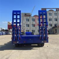 China New 3-Axis Enhanced Mechanical Ladder JOST Brand Landing Gear Low Bed Semi-Trailer, Good Quality for sale
