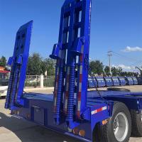 China New 3-Axis Enhanced Mechanical Ladder JOST Brand Landing Gear Low Bed Semi-Trailer, Good Quality for sale