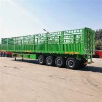 China Brand New 3 Axle 60 Ton 12.00R20 Tires 12 Tire Side Wall Trailer Post Fence Cargo Semi Trailer for sale