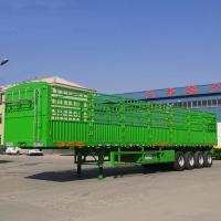 China Brand New 3 Axle 60 Ton 12.00R20 Tires 12 Tire Side Wall Trailer Post Fence Cargo Semi Trailer for sale