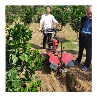 China Four-Wheel Drive Gasoline Engine Orchard Mini Tiller Cultivator for Agricultural Work for sale