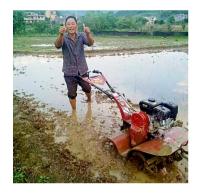 China High Safety Level Automatic Gasoline Engine Rotary Tillage Mini Tiller 160*62*108cm for sale