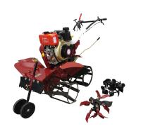 China Improved 178F Diesel Engine Four-Wheel Drive Mini Power Tiller Cultivator for Farming for sale